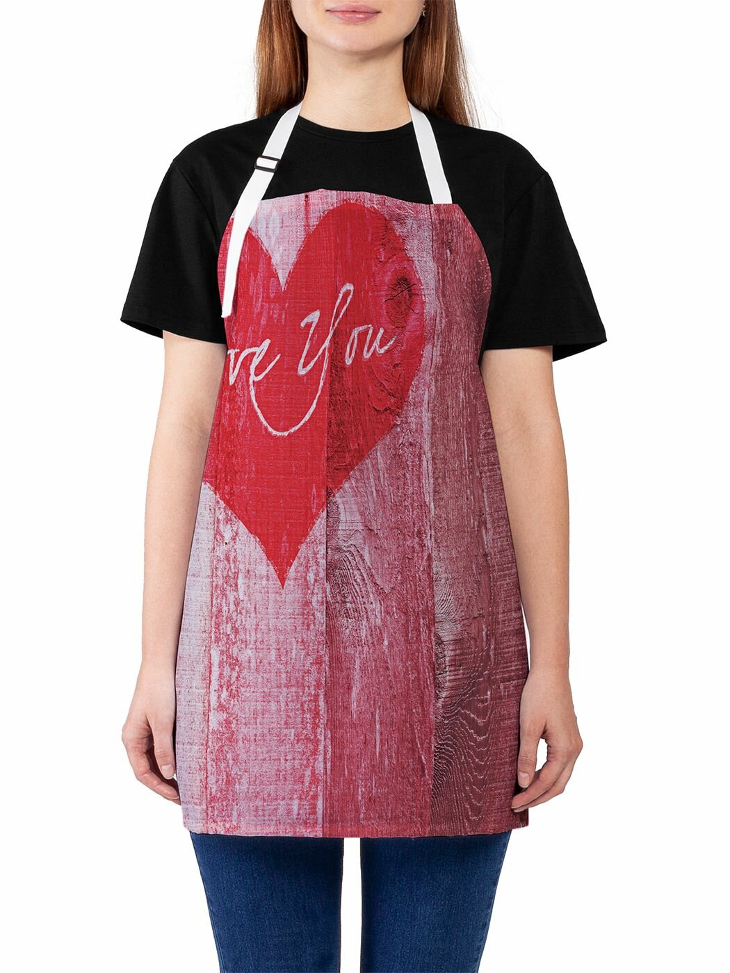 Фартук для кухни тканевый "Яркое признание" / водоотталкивающий, универсальный размер , JoyArty