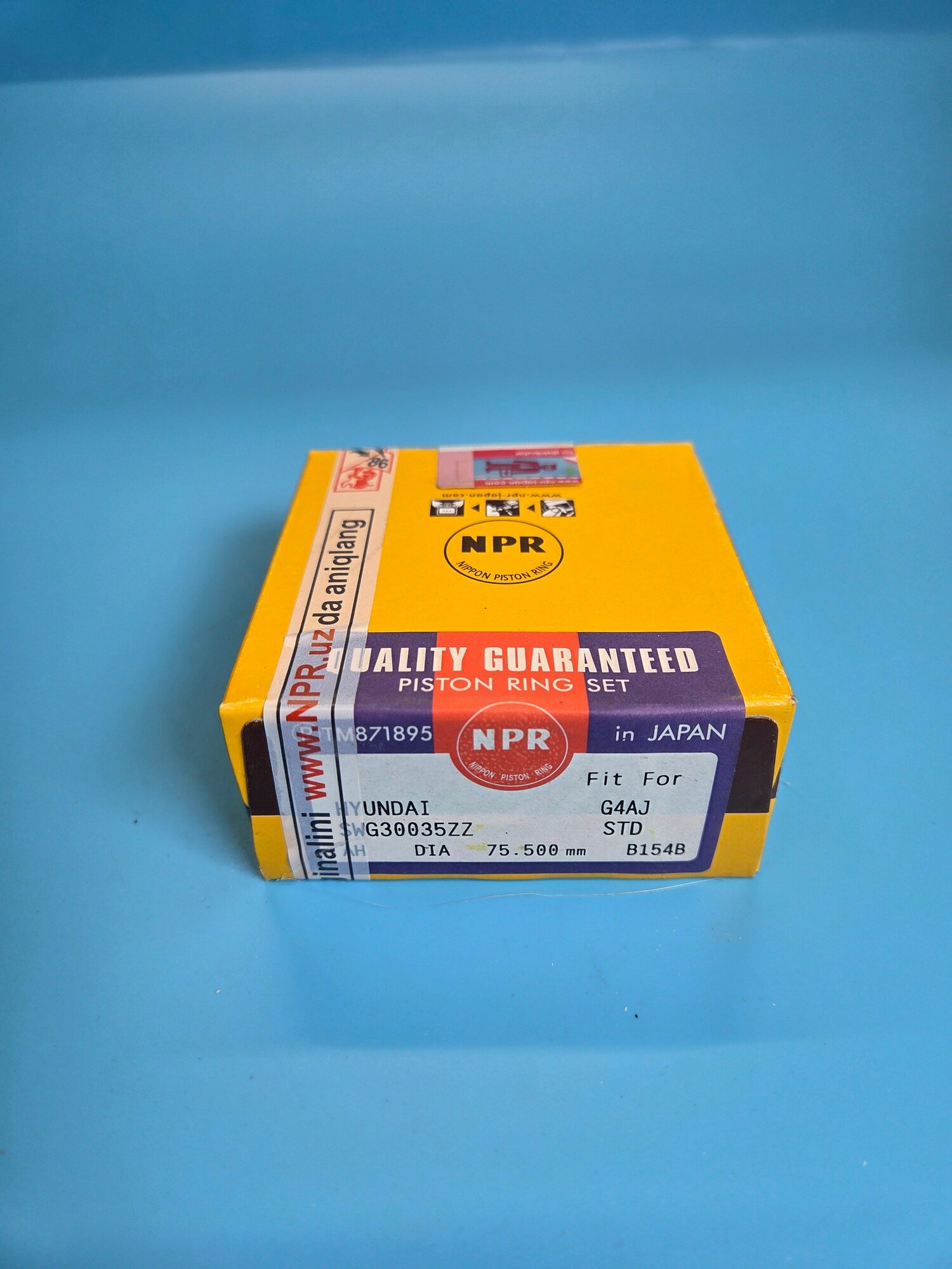 Кольца поршневые ACCENT DOHC 0,00 (узкие кольца) NPR SWG30035ZZ(2304026002)(75,50*1,2*1,2*2,0)