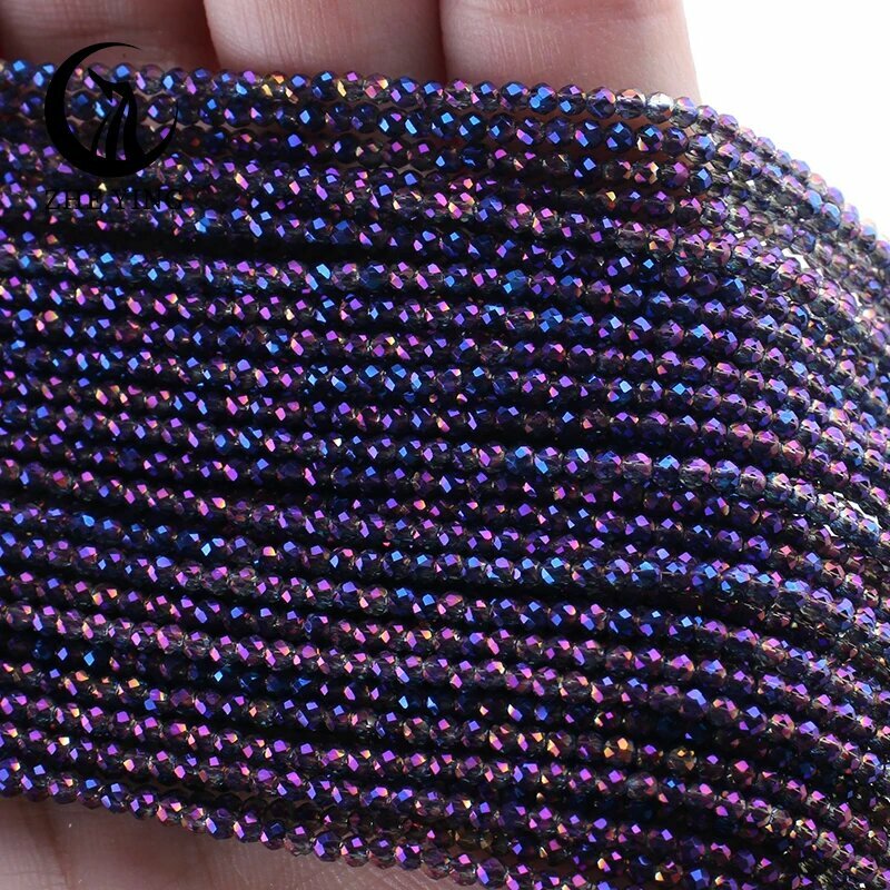 Бусины стеклянные граненые AB 2мм 5 шт. 3mm(about 600pcs), 94-No.2