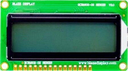 BCB1602-02-LY-SPTWD-1.0, ЖКИ 16х2 символьный англо-русский с подсветкой