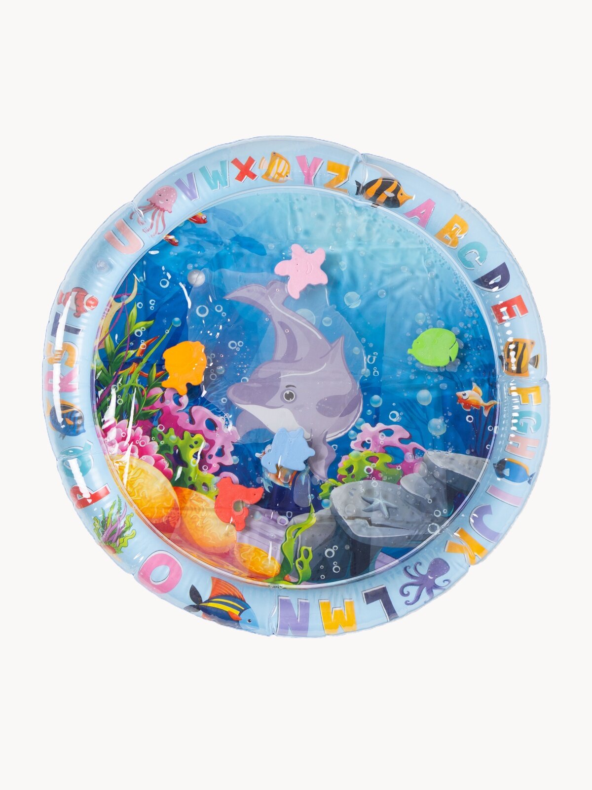 Водный коврик MAGAZIN TOYS "Акваковрик Дельфин" 65см, круглый, игровой, развивающий, от 1 до 3 лет, ПВХ