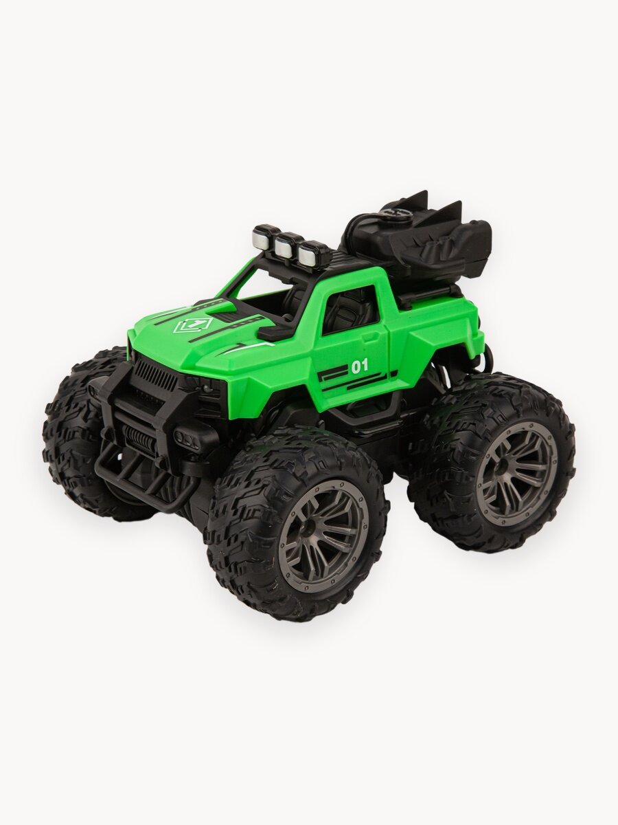Машинка джип на пульте управления с дымом, прорезиненные колеса, зеленый