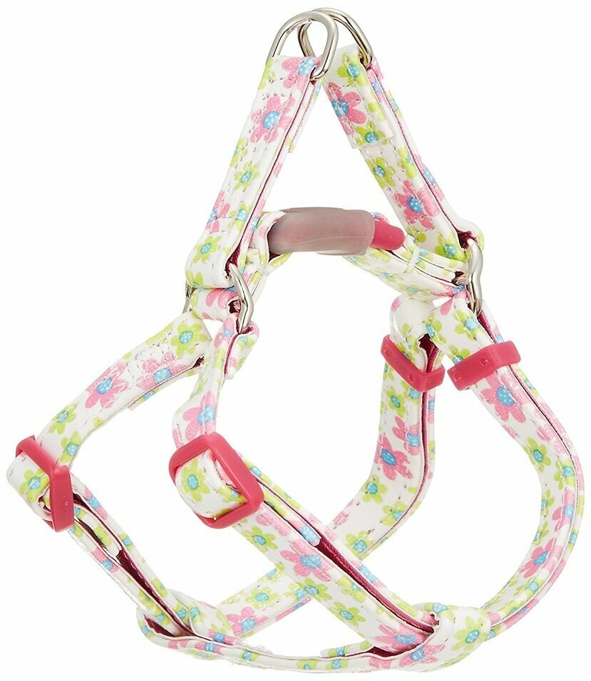 Шлейка для собак мелких пород Japan Premium Pet с двойной фиксацией антисрыв и силиконовым креплением, розовая