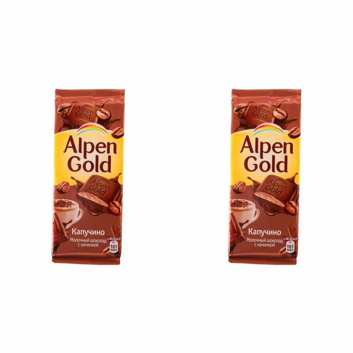 Alpen Gold Шоколад молочный, Капучино, 80 г, 2 шт