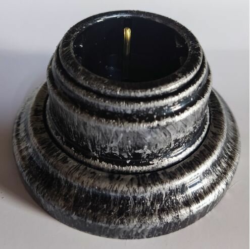 Комплект 1 розетка и 1 рамка установочная ретро, цвет серебро