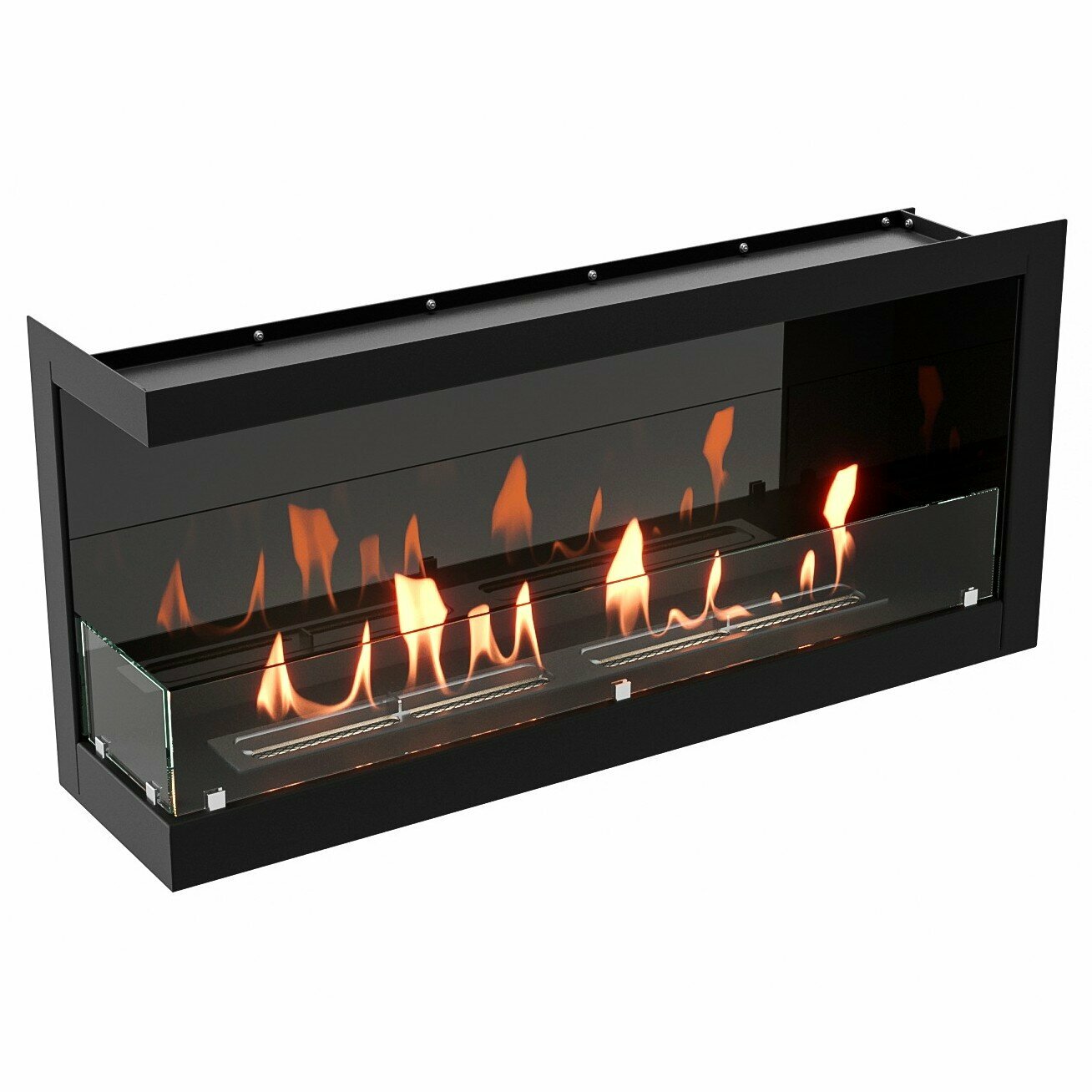 Биокамин Firelight НС-1628073, left corner, встраиваемый, черный, сталь