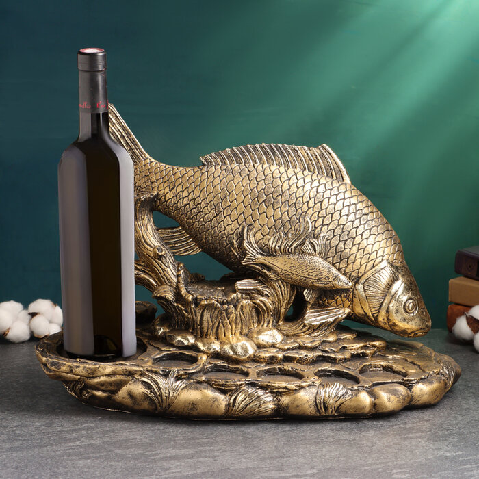 Подставка для бутылки и бокалов «Рыбалка», 46×21×32 см