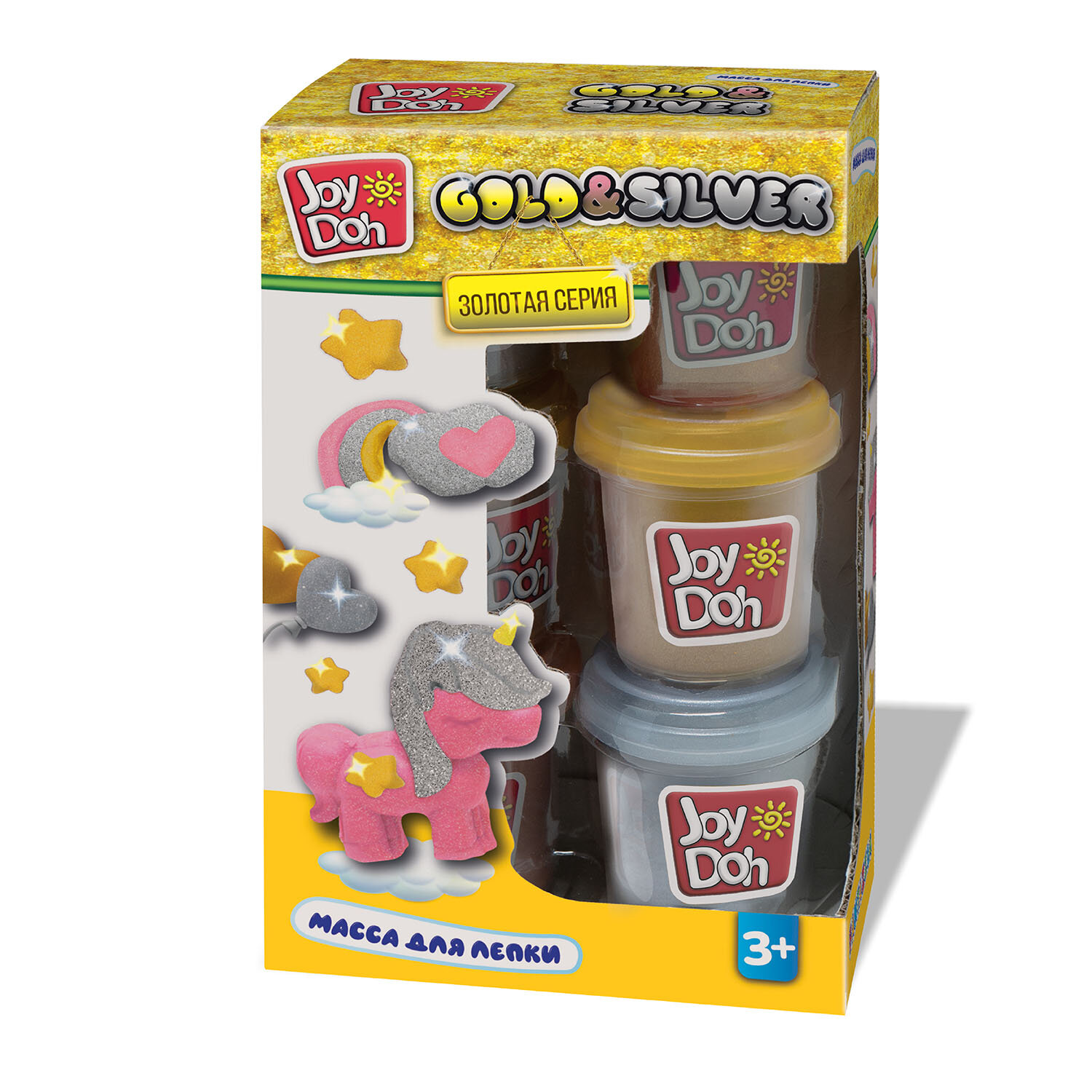 Масса для лепки Joy-Doh Золото и Серебро 6 цв.