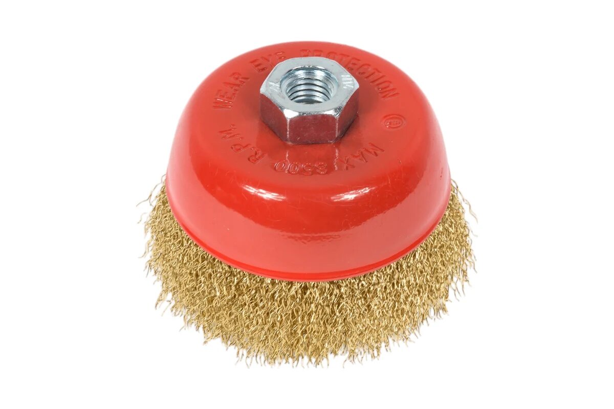 Щетка-крацовка "чашка "888" 75мм М14х2, крученая стальная проволока 0,3мм