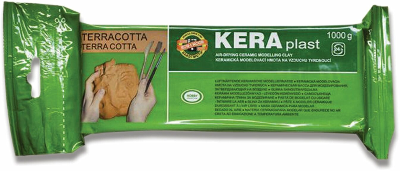 Паста (масса) для моделирования и лепки керамическая KOH-I-NOOR, отвердевающая, 1000 г, терракотовая, 13170700000