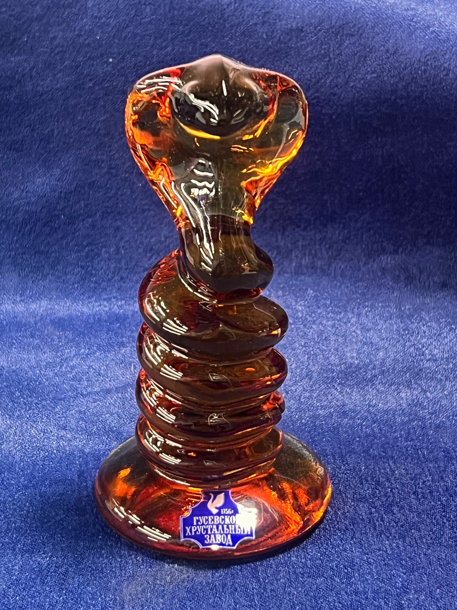 Змея "Кобра" медовая хрусталь