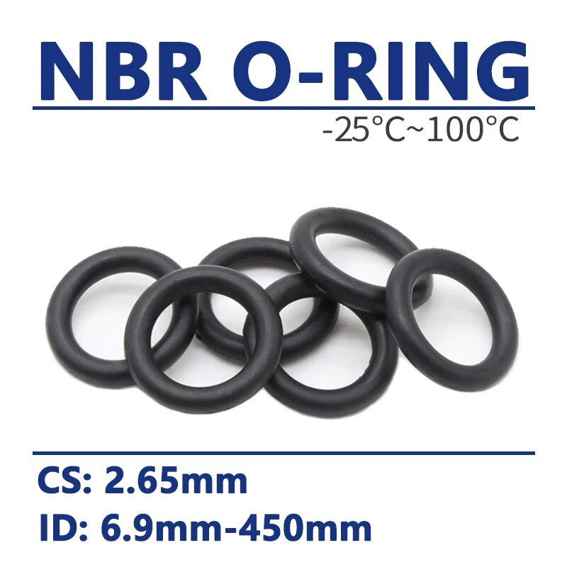 Черный нитриловый уплотнительное кольцо CS 2.65 мм 2pcs(IDxOD)160x165.3