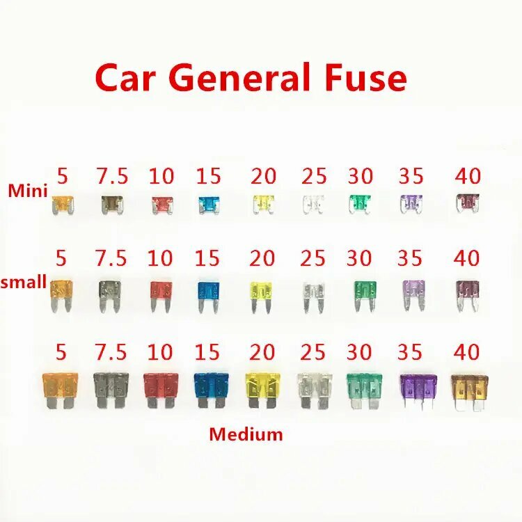 Предохранитель Автомобильный Универсальный, 1 А, 2 А, 3 А, 5 А, а, 10 А, 15 А, 20 А, 25 А, 30 А, 35 А, 40 А 40A, Small