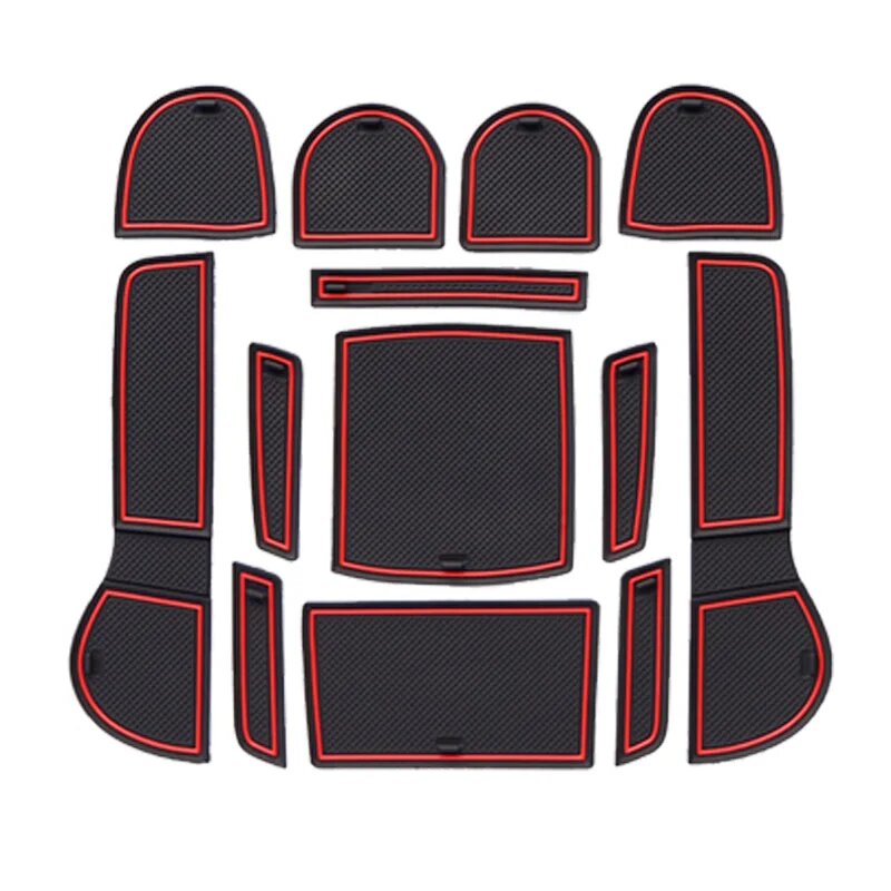 Нескользящие Коврики для подстаканников SUBARU LEVORG 2016-2018, аксессуары, резиновый чехол, Нескользящие Коврики для автомобиля, Черный инструмент для стайлинга 13pcs