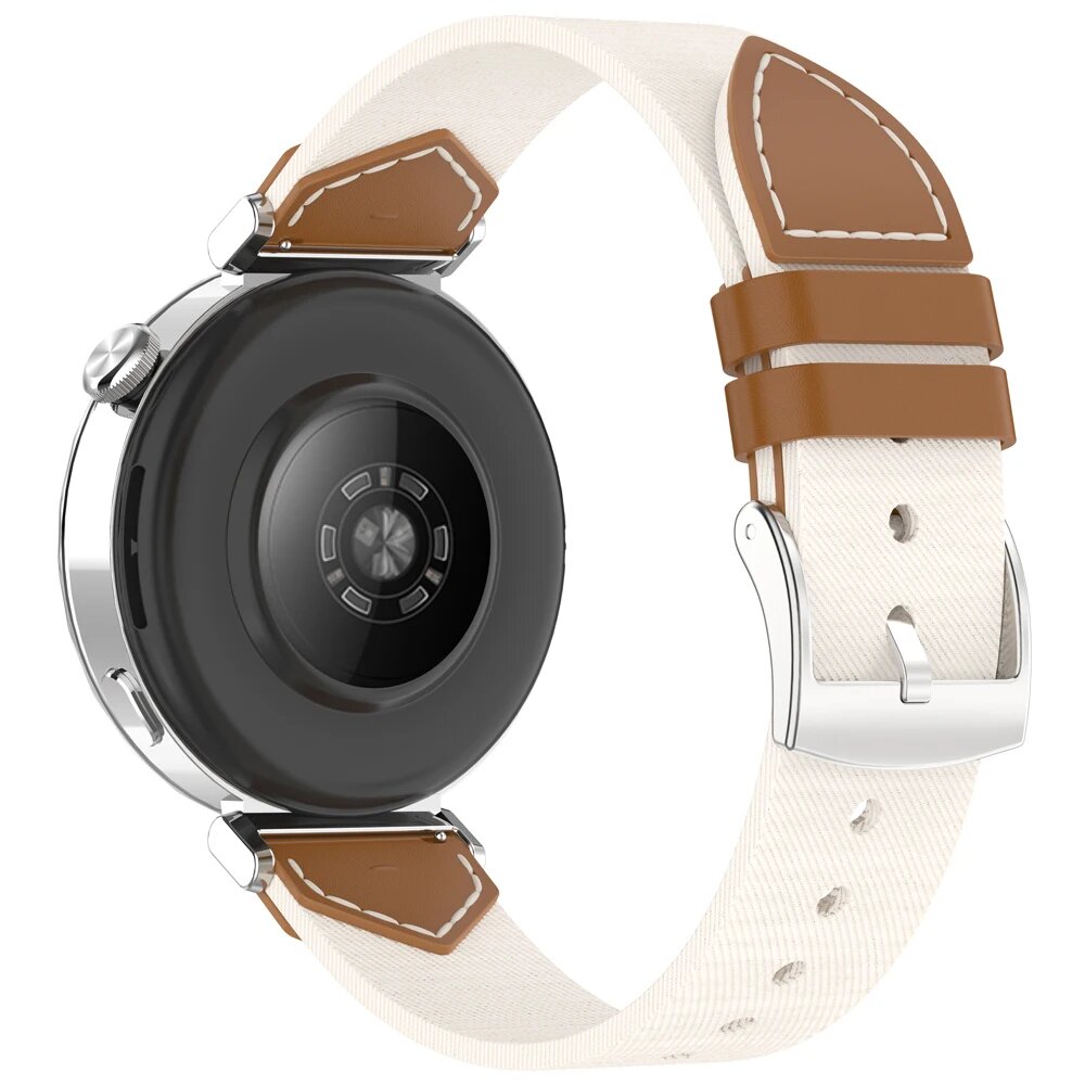 JSPSTA Джинсовый ремешок для Huawei Watch GT4/GT5 Huawei GT5 41mm, Brown White