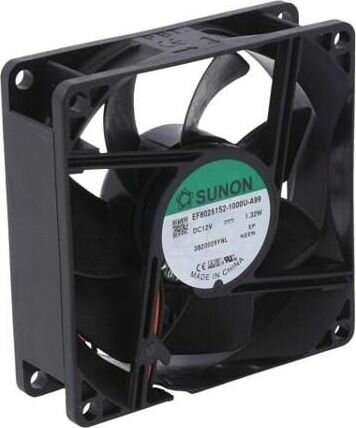 Вентилятор осевой SUNON EF80251S2-1000U-A99 Вентилятор осевой 12В DC 80x80x25мм 62,86куб. м/ч 30дБА 1шт
