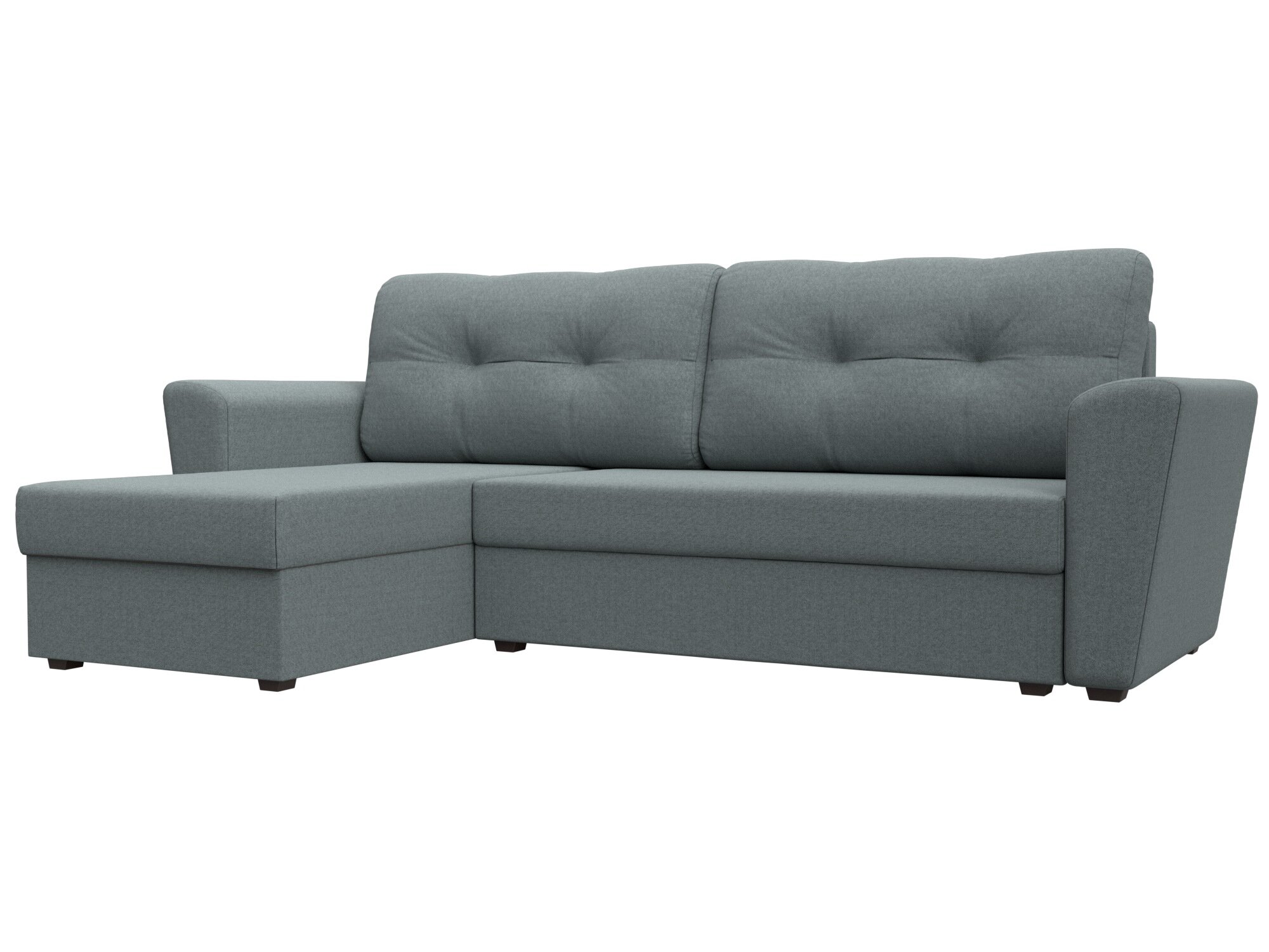 Диван угловой Амстердам Лайт L, 3-местный, размер: 235х140см, спальное место: 127х197см, рогожка, Амур серый