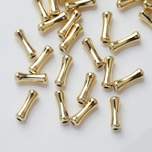 Латунные бусины 20 шт, позолоченные 14к, 12*4 мм Gold