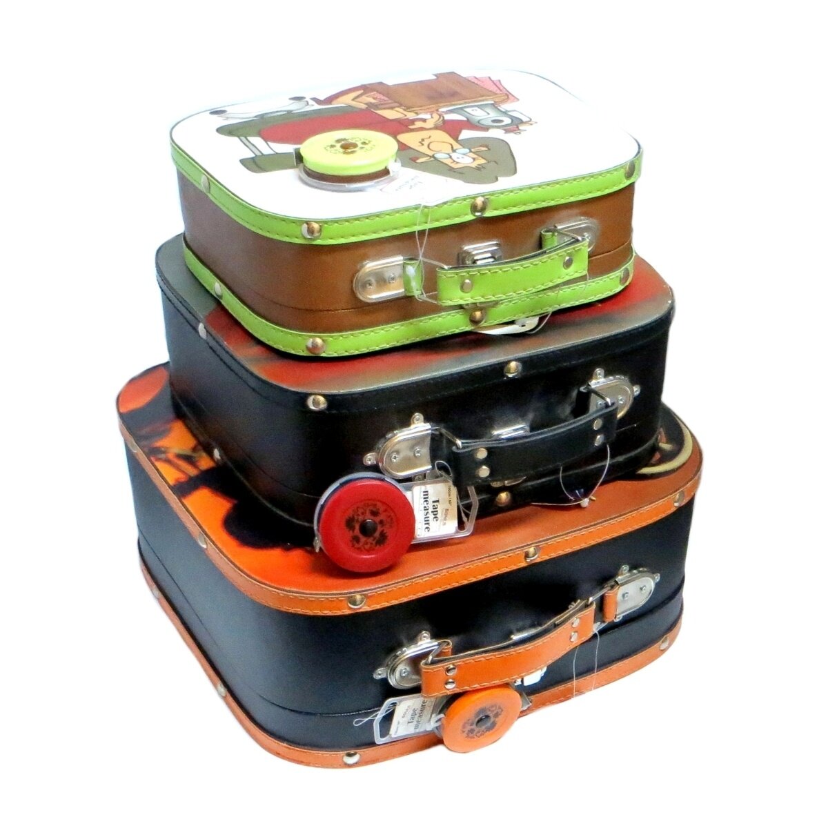 Сундучки для швейных принадлежностей HEMLINE "Ретро" средние чемоданы, 3 шт