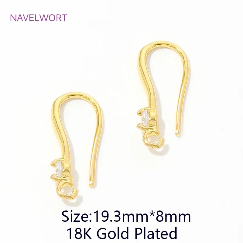 Позолоченные крючки для сережек NAVELWORT, 10 шт. 2 pieces, 18K Gold Plated
