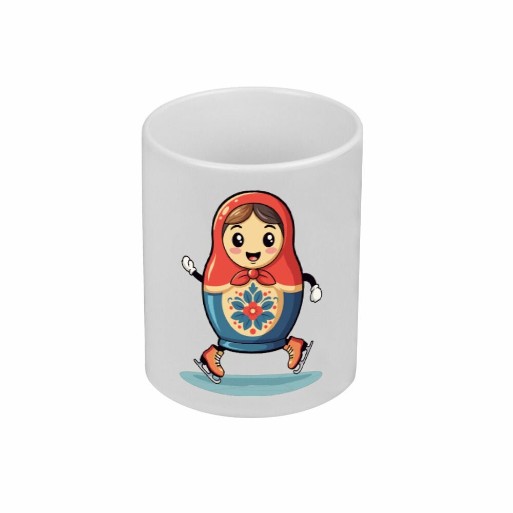 Кружка Матрешка катается на коньках