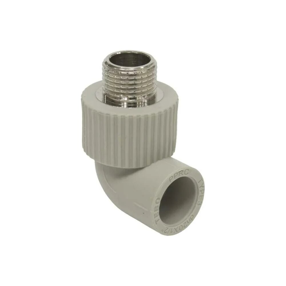 Угольник комбинированный TEBO PPR 20x3/4 НР серый 031030604, облегчает работу