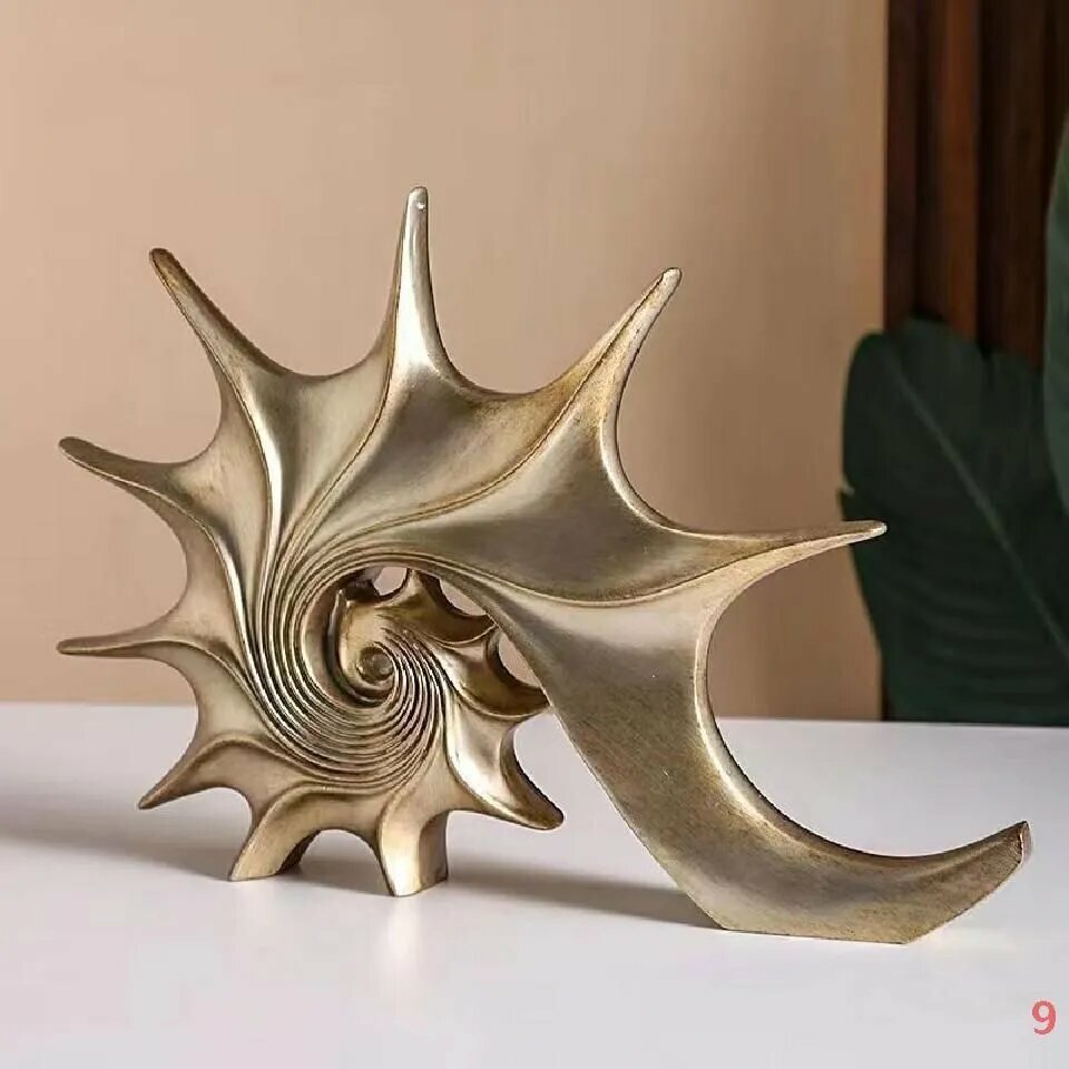 Декор для дома настольная интерьерная статуэтка ракушки в морском стиле "Seashell" из искусственного камня в цвете Бирюза