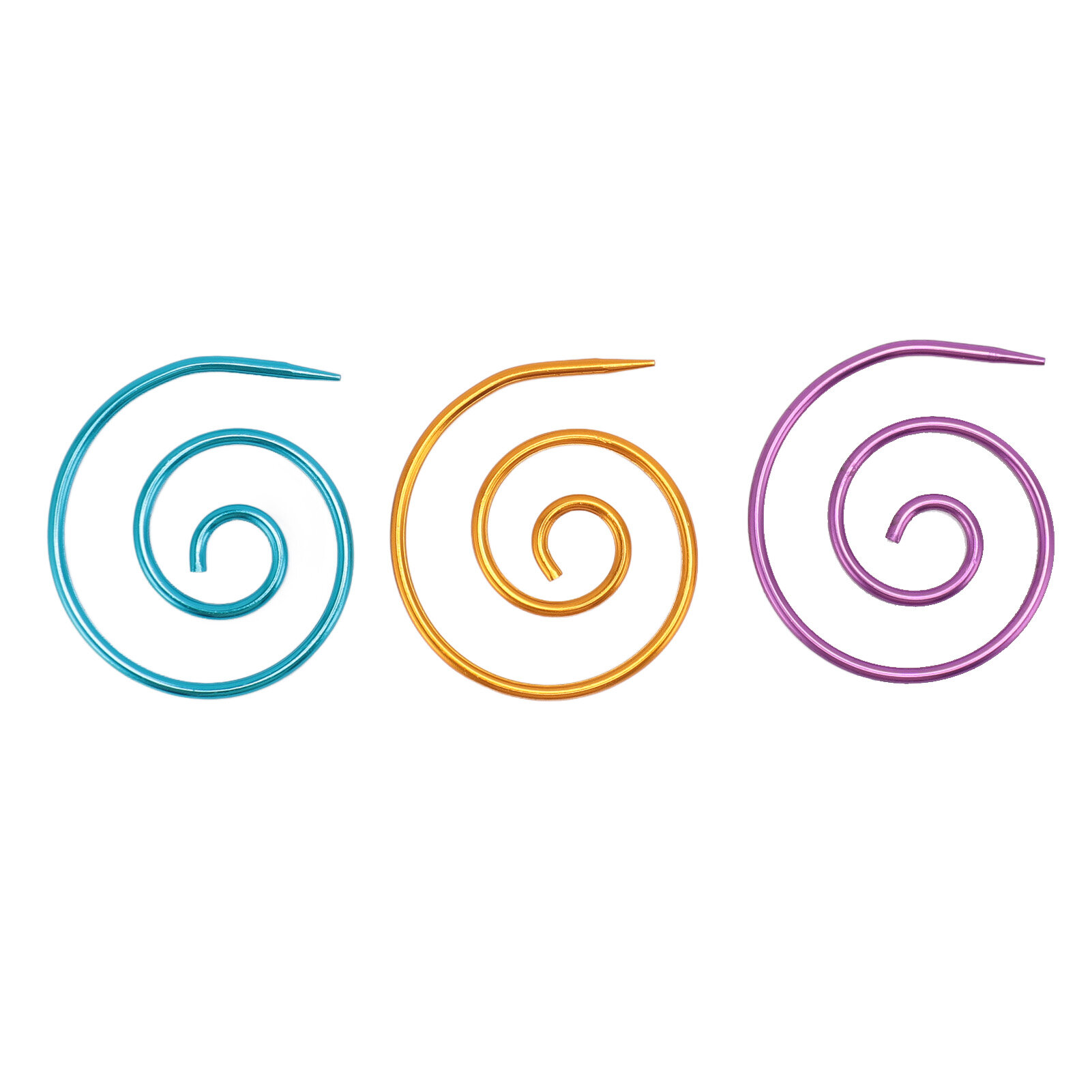 3pcs спиральный кабельный вязаный вязание иглы Diy Rust -Ruster Metal Cable Skin Практическая круглая спиральная игла для свитеров