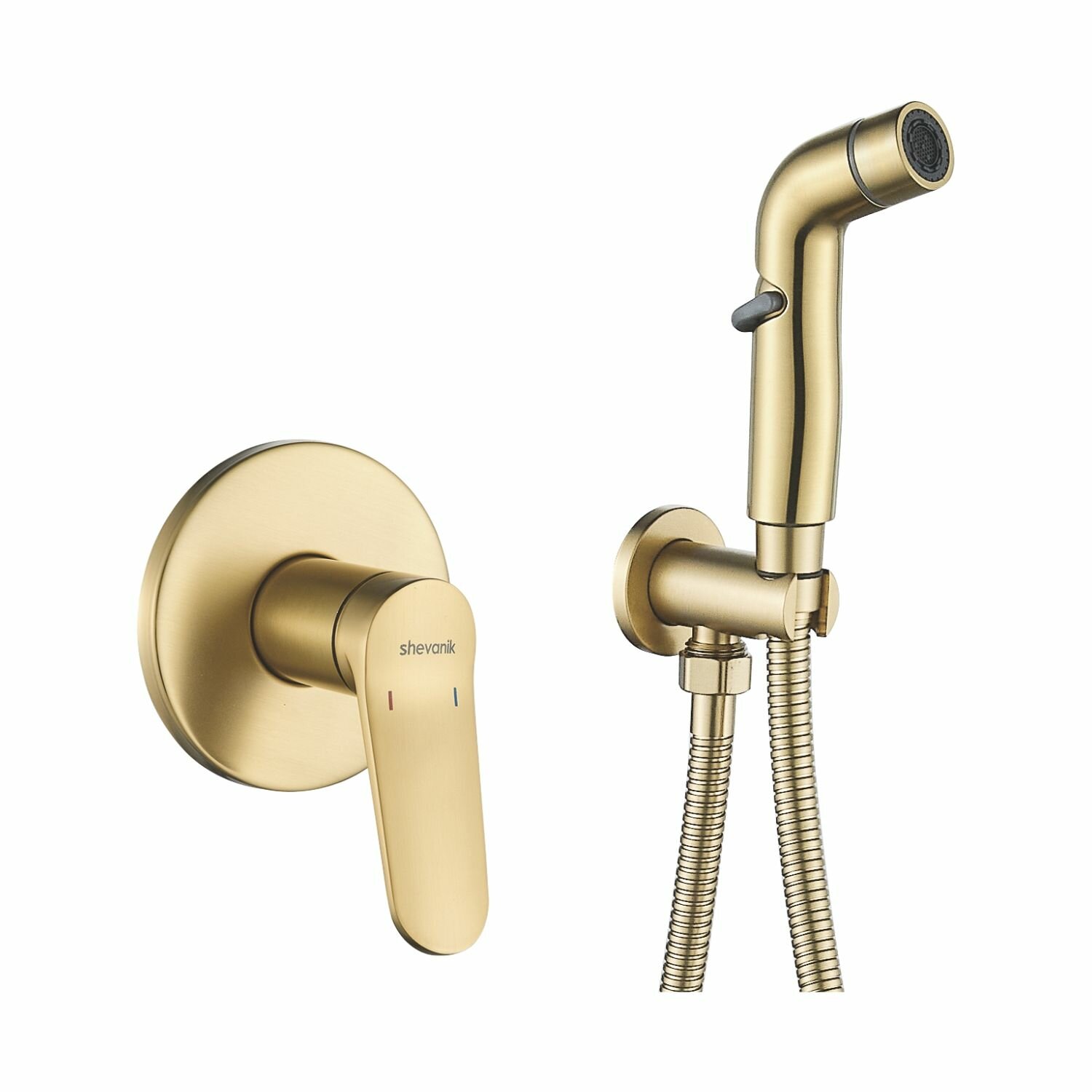 Смеситель встраиваемый для биде Shevanik S4305G золотой сатин