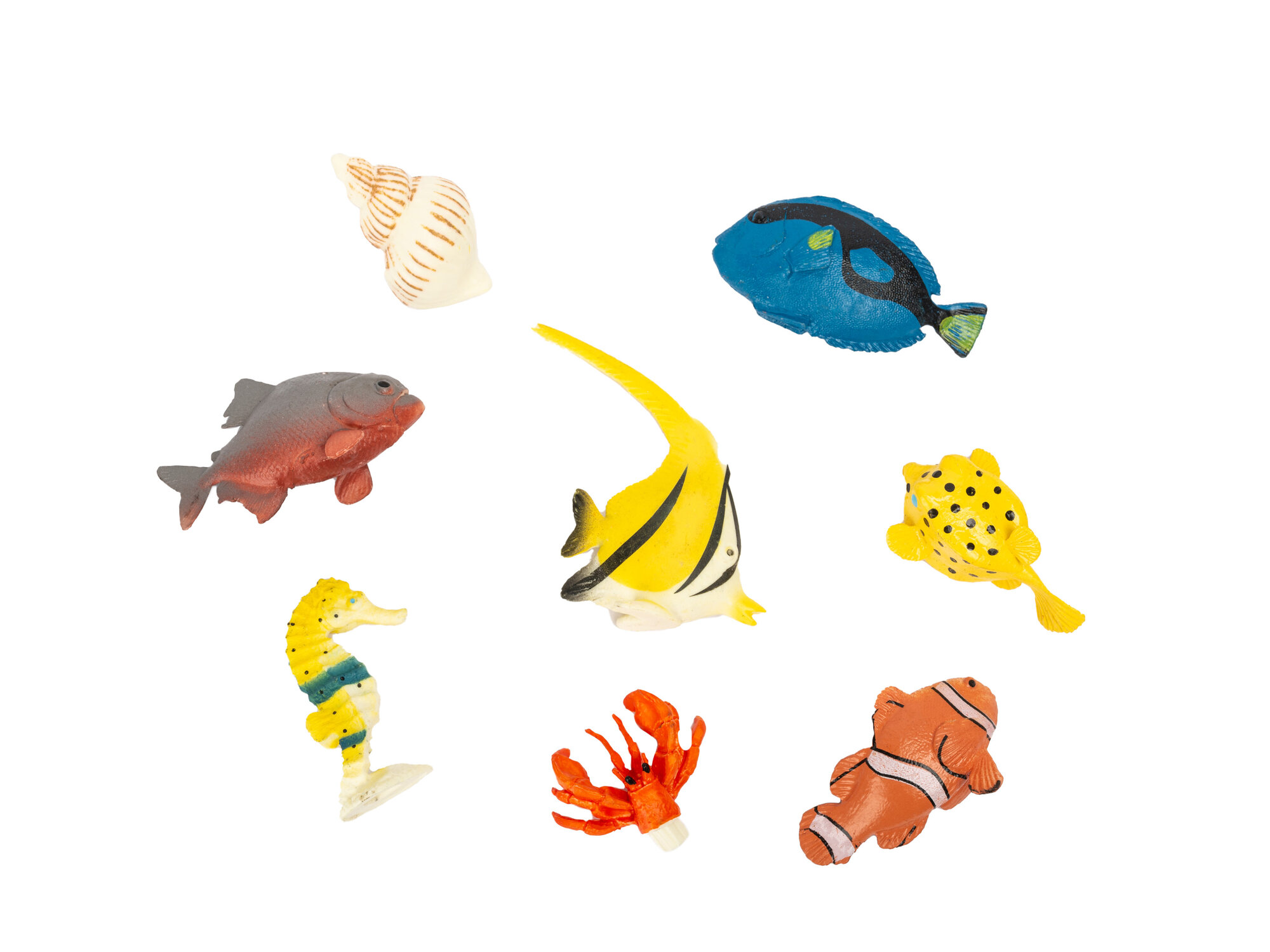 Набор фигурок TONG DE Рыбы F2212, 7 штук, пластик, от 3 лет, желтый