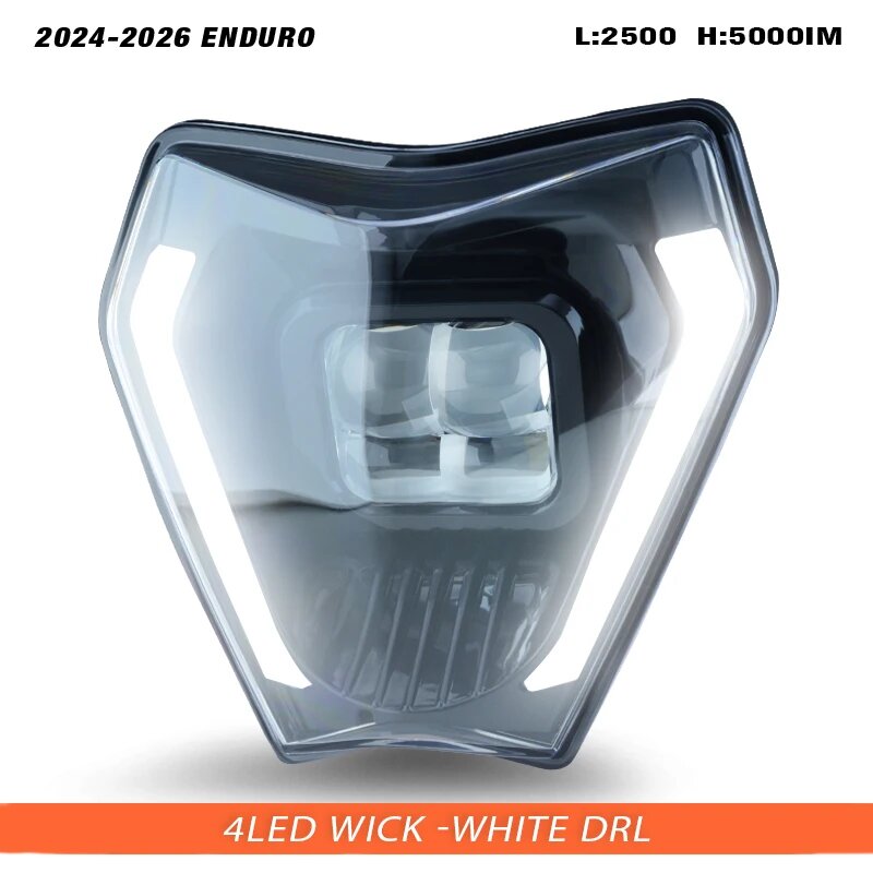 Powerzone 2024 Новая светодиодная фара для мотоцикла KTM EXC XC SX MX 125 250 300 450 2024 2025 2026 Фара Supermoto Белый, 24-26 Central Light