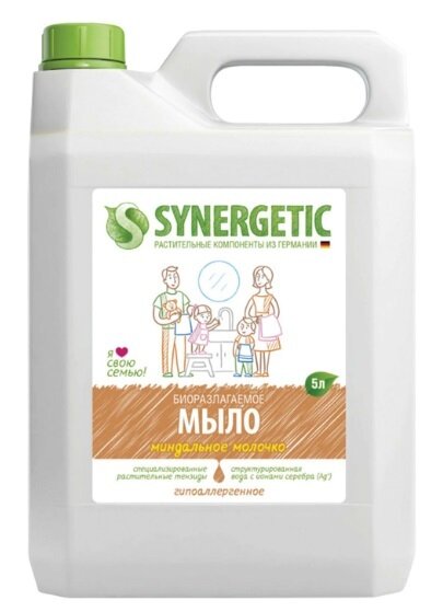 Жидкое мыло Synergetic миндальное молочко 5 л 4623722258472 105506
