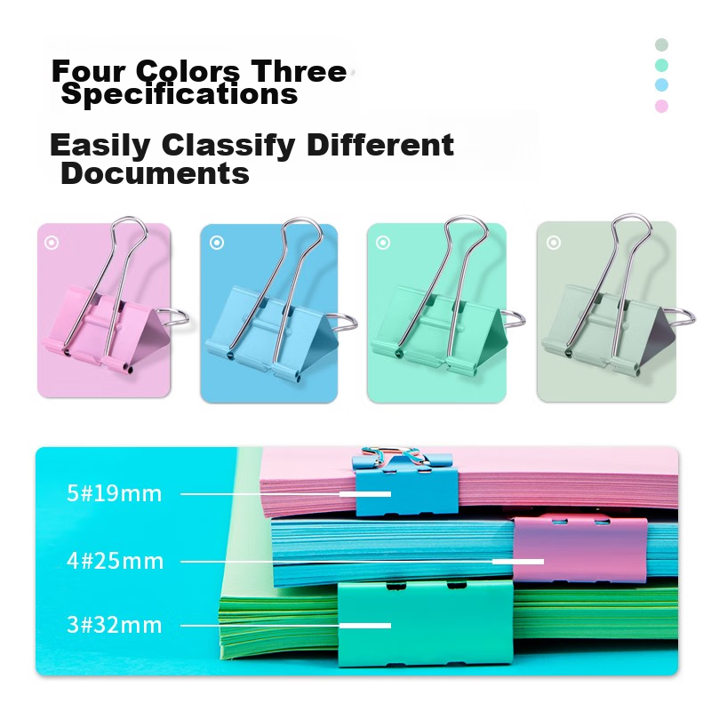 Deli 44-Piece Multi-Size Easy-Use Set, Binder Clips/Butterfly Clips (32mm 6, 25mm 12, 19mm 26)/Tube, Office Supplies, 8550S