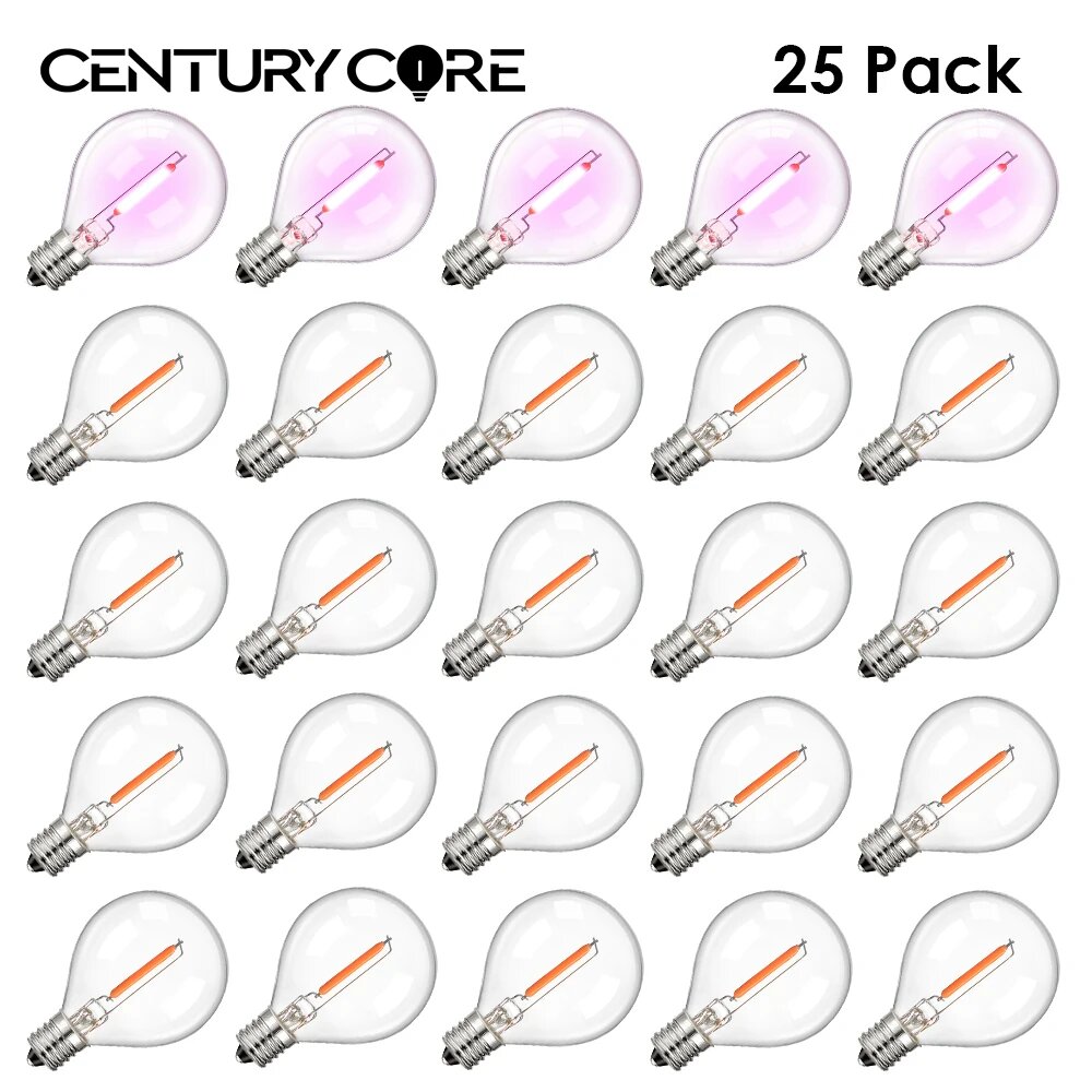 Многоцветные светодиодные лампы G40 Grensk 25 штук Purple, 110V E12