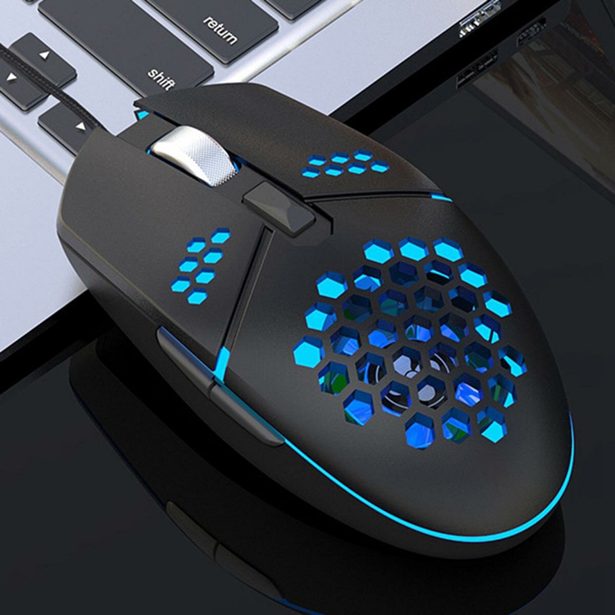 Компьютерная мышь G25, проводная USB, четырехскоростная регулировка DPI, эргономичная мышь с отверстием для настольного