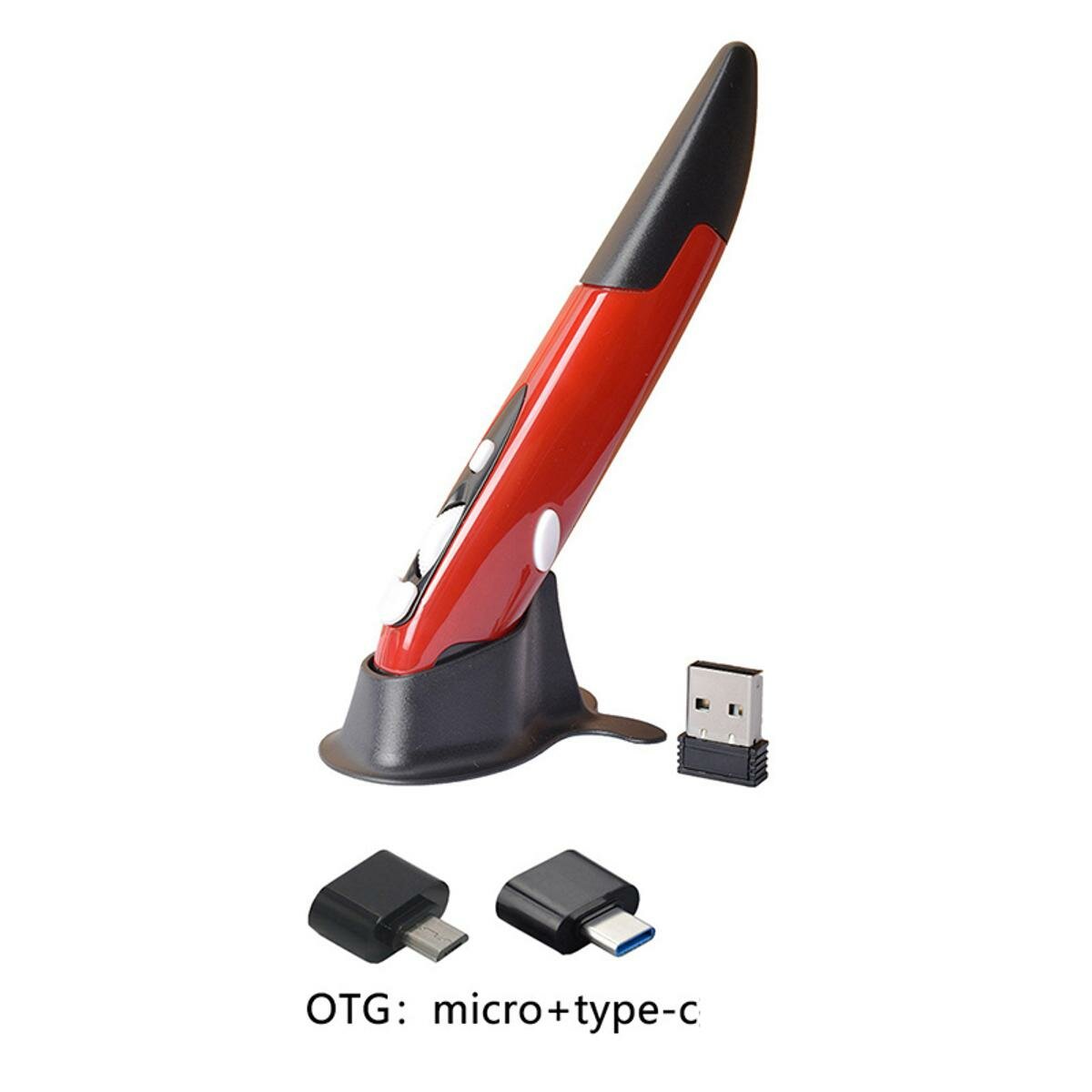 Беспроводная мышь-ручка 2,4 ГГц, регулируемая рукописная мини-оптическая мышь для ПК