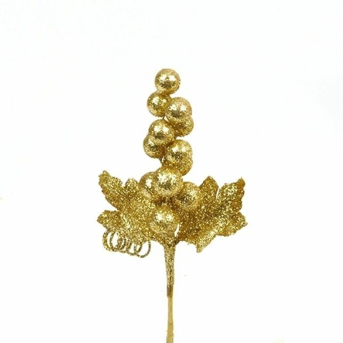 Новогодняя гроздь винограда с блестками 15 см, 6 шт. в упаковке