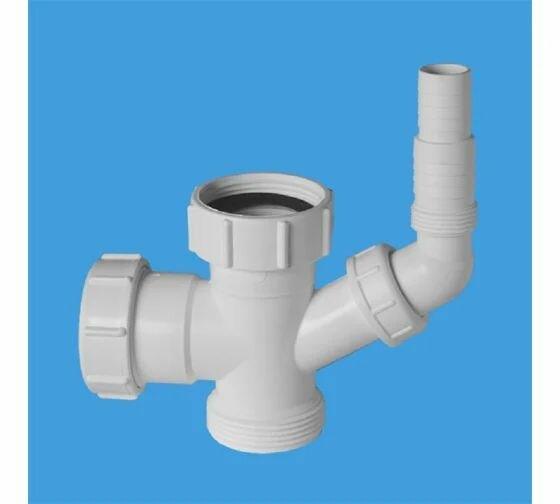 Компрессионный тройник McAlpine 1 1/2 вн. 1 1/2 нар. Ду40мм с носиком-белый 40EBWM