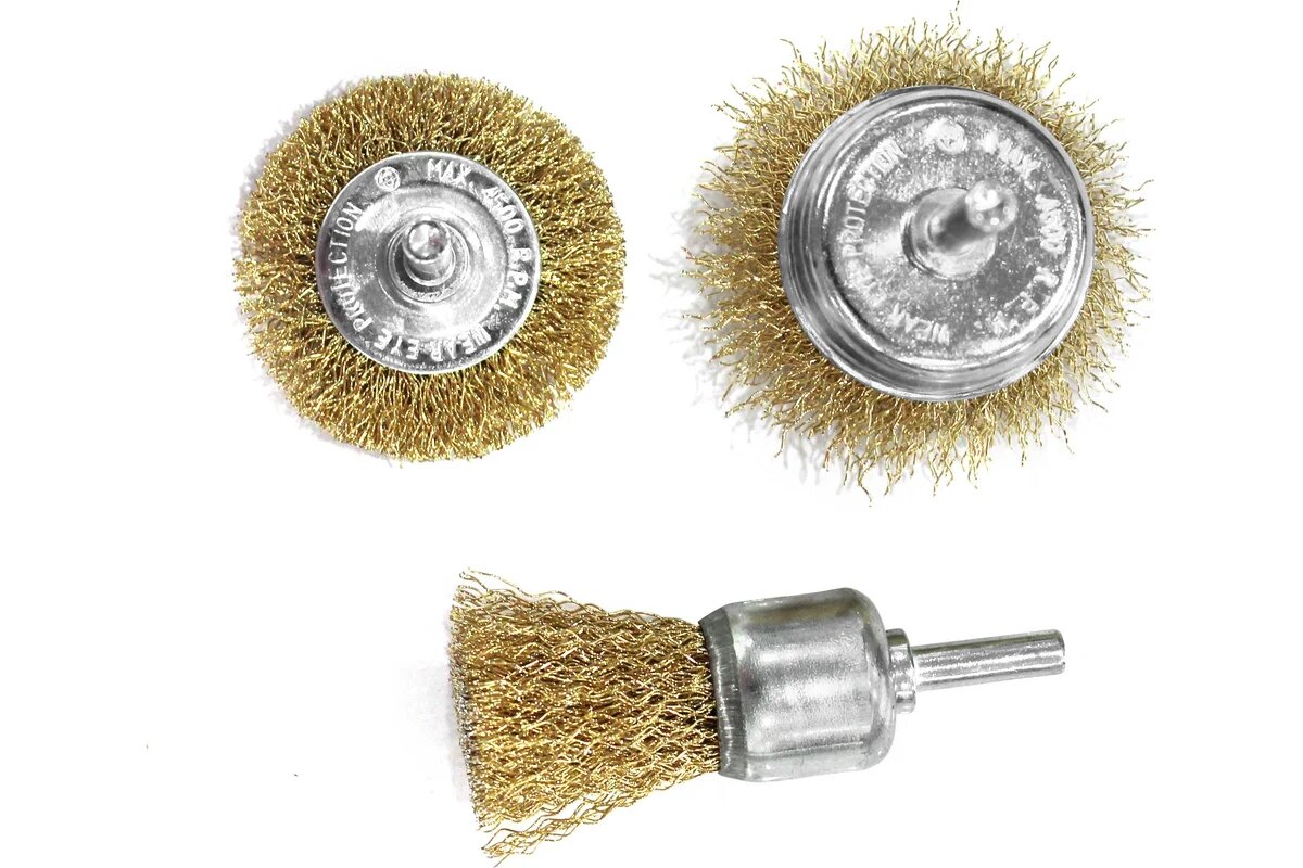 Gigant G-11047Lщетки дрели 3 шт (1 плоская 50 мм, 2 чашки 25-50 мм) со шпильками металл