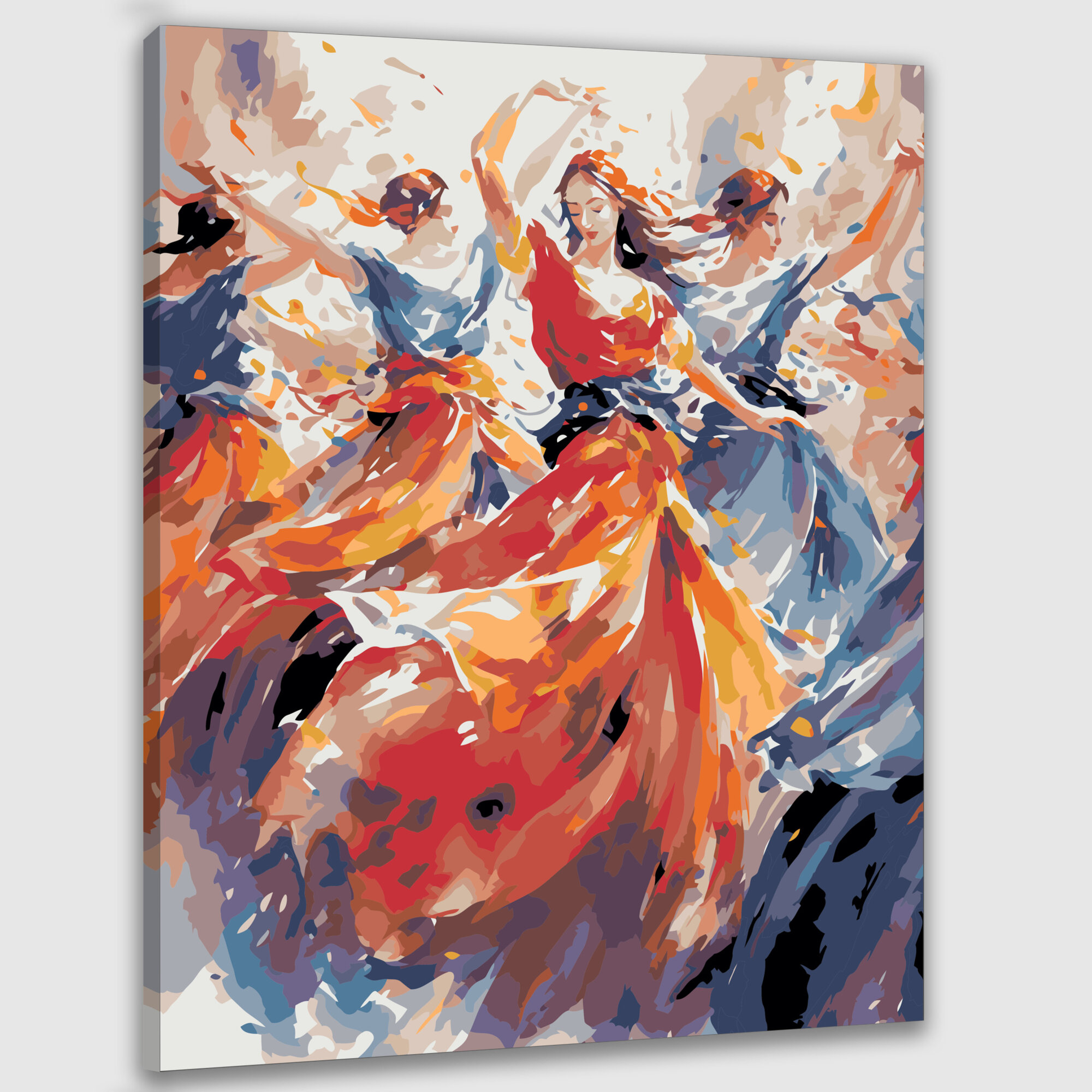 Картина по номерам 40x50 см, акварельная картина, греческое народное танцев, танцоры, яркие костюмы, ритм живой музыки