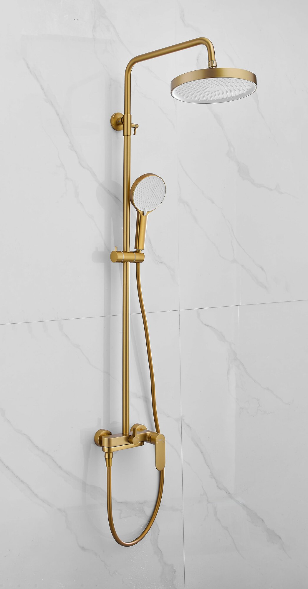Душевой комплект с тропическим душем и смесителем, золотой латунный Belz B24713-5