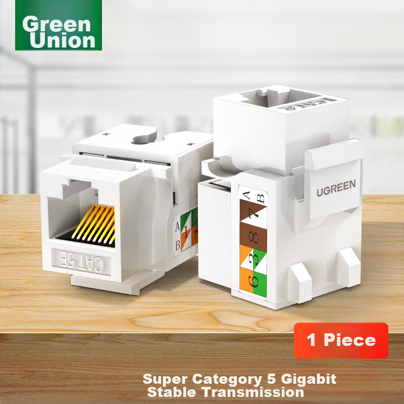 Lulian CAT5e Network Module, CAT5e Network Information Panel Connector, RJ45 Computer Network Cable Socket Connector, Straight-Through Connector, Single Pack 80176