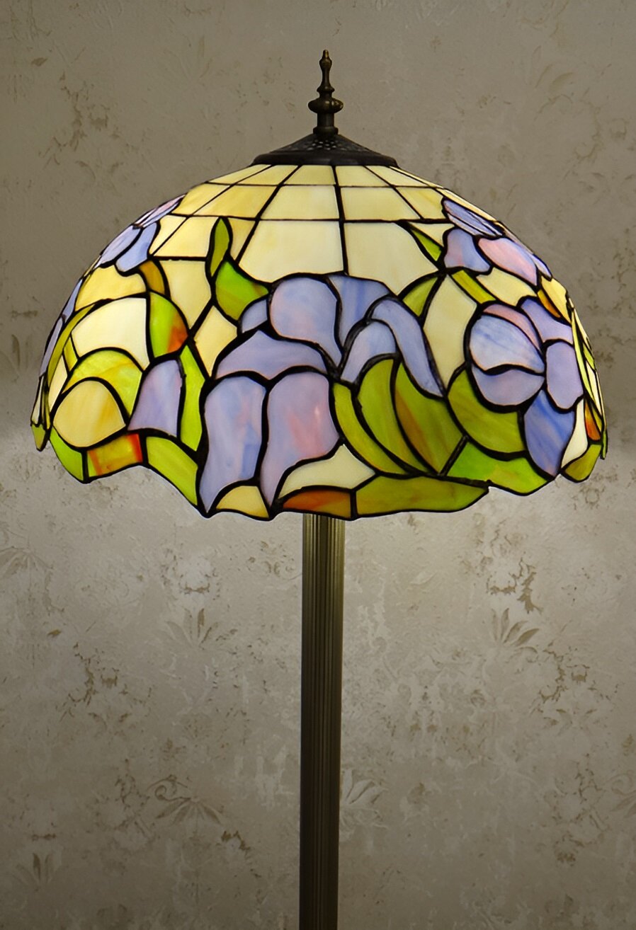 Торшер тиффани RCN 46 F, витражное стекло, ручная работа, Е-27
