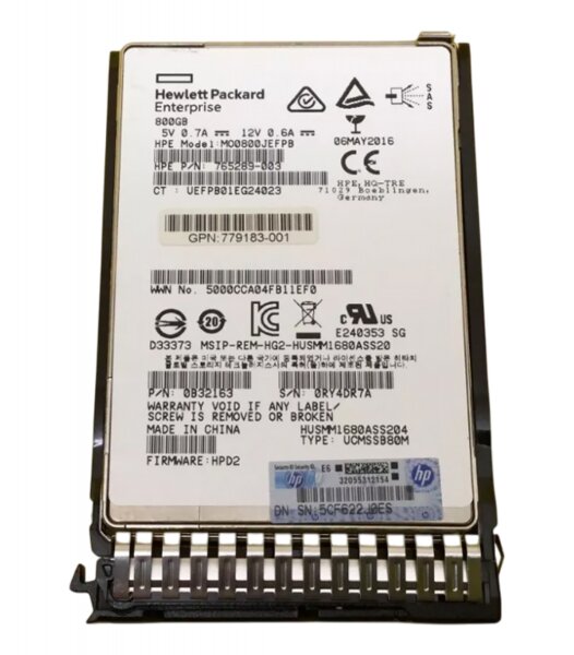 Жесткий диск HP MO0800JEFPB 800Gb SAS 2,5" SSD