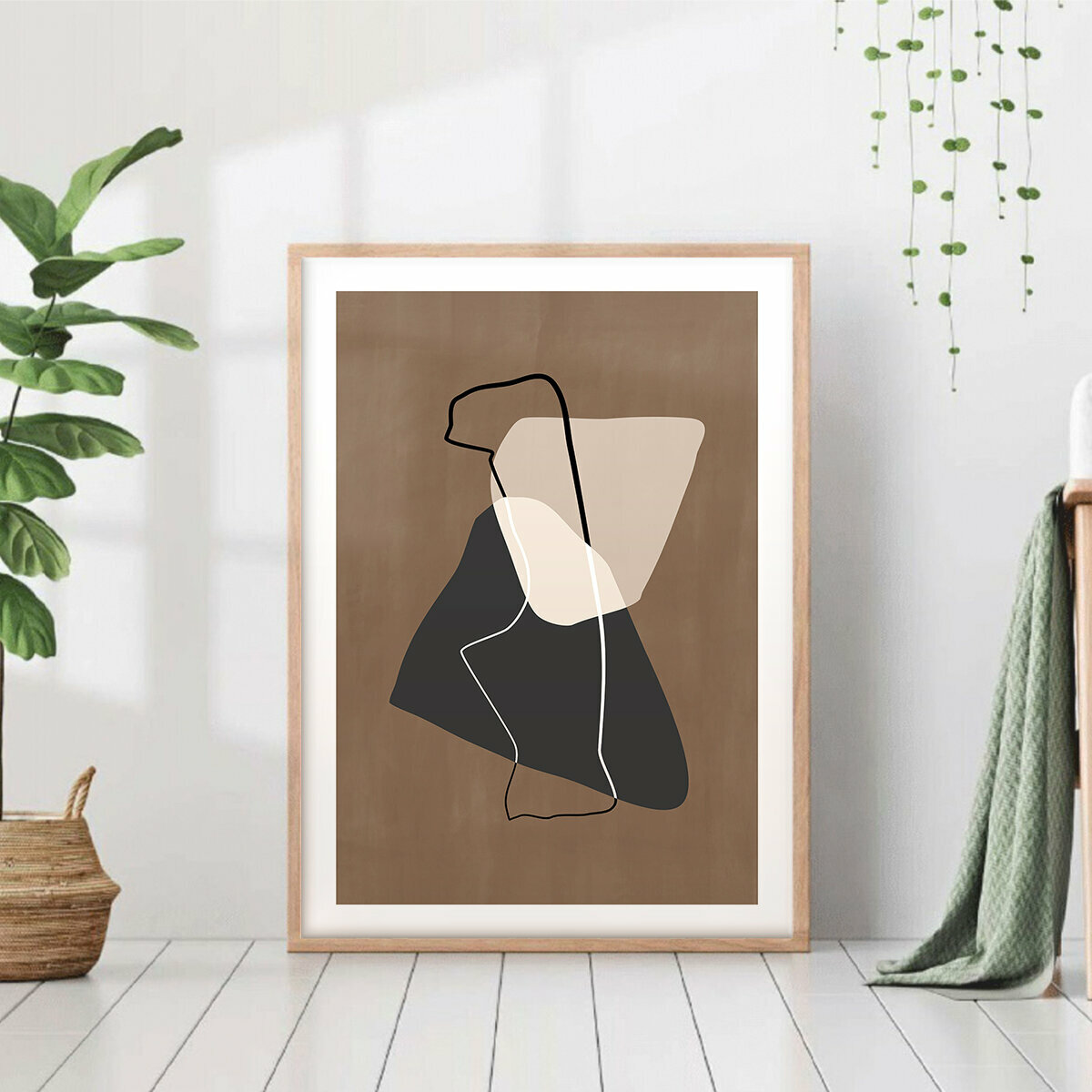 Постер "Коричневая абстракция" 50x70 без рамки на стену для интерьера