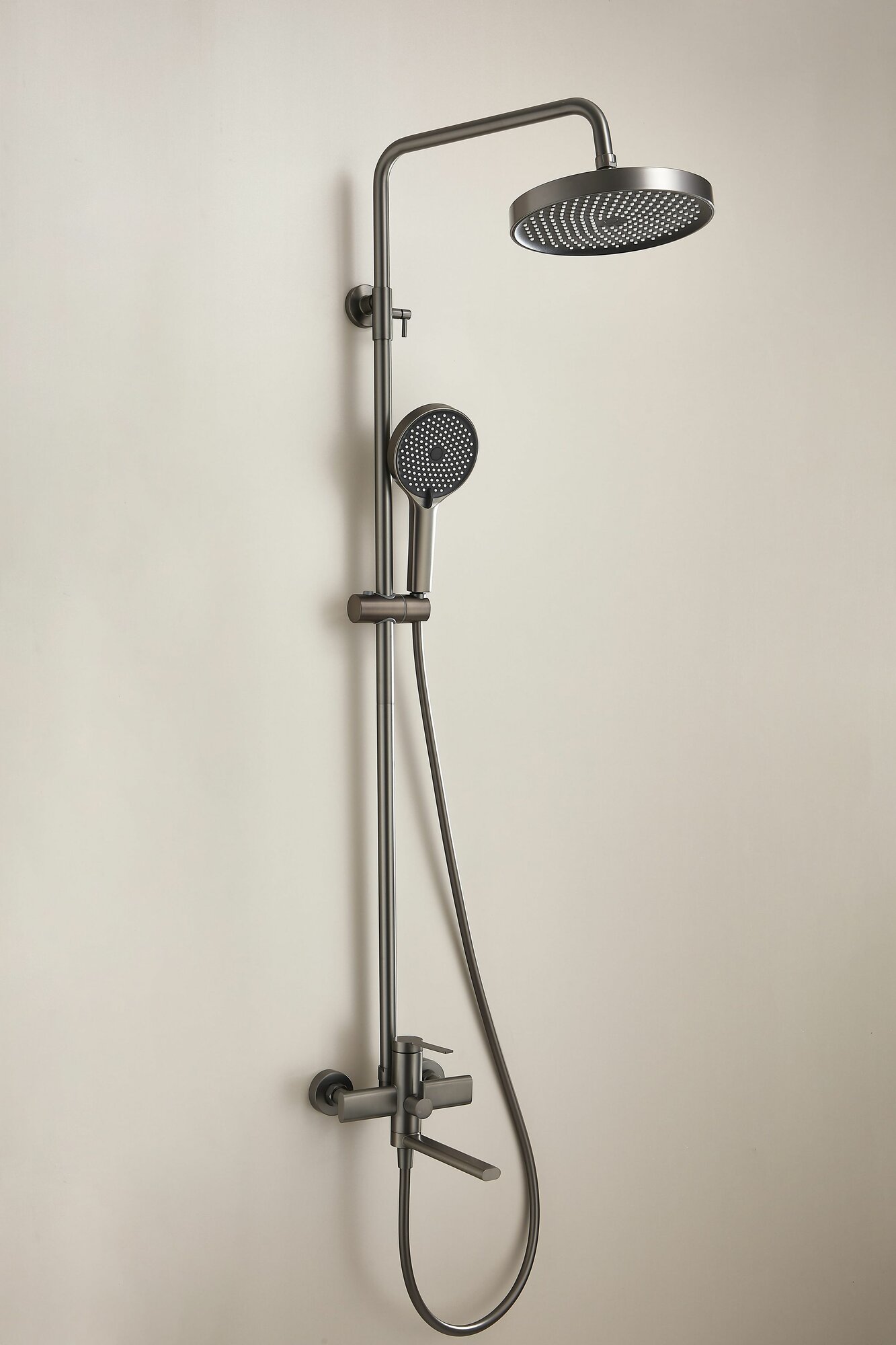 Душевой комплект с тропическим душем и смесителем, серый нержавеющая сталь Belz B24813-3