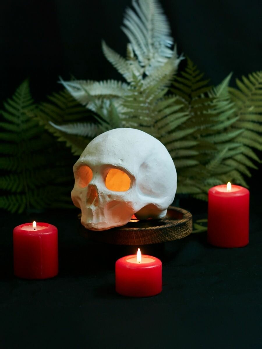 Банный камень "Череп" из шамотированой керамики, ручная работа