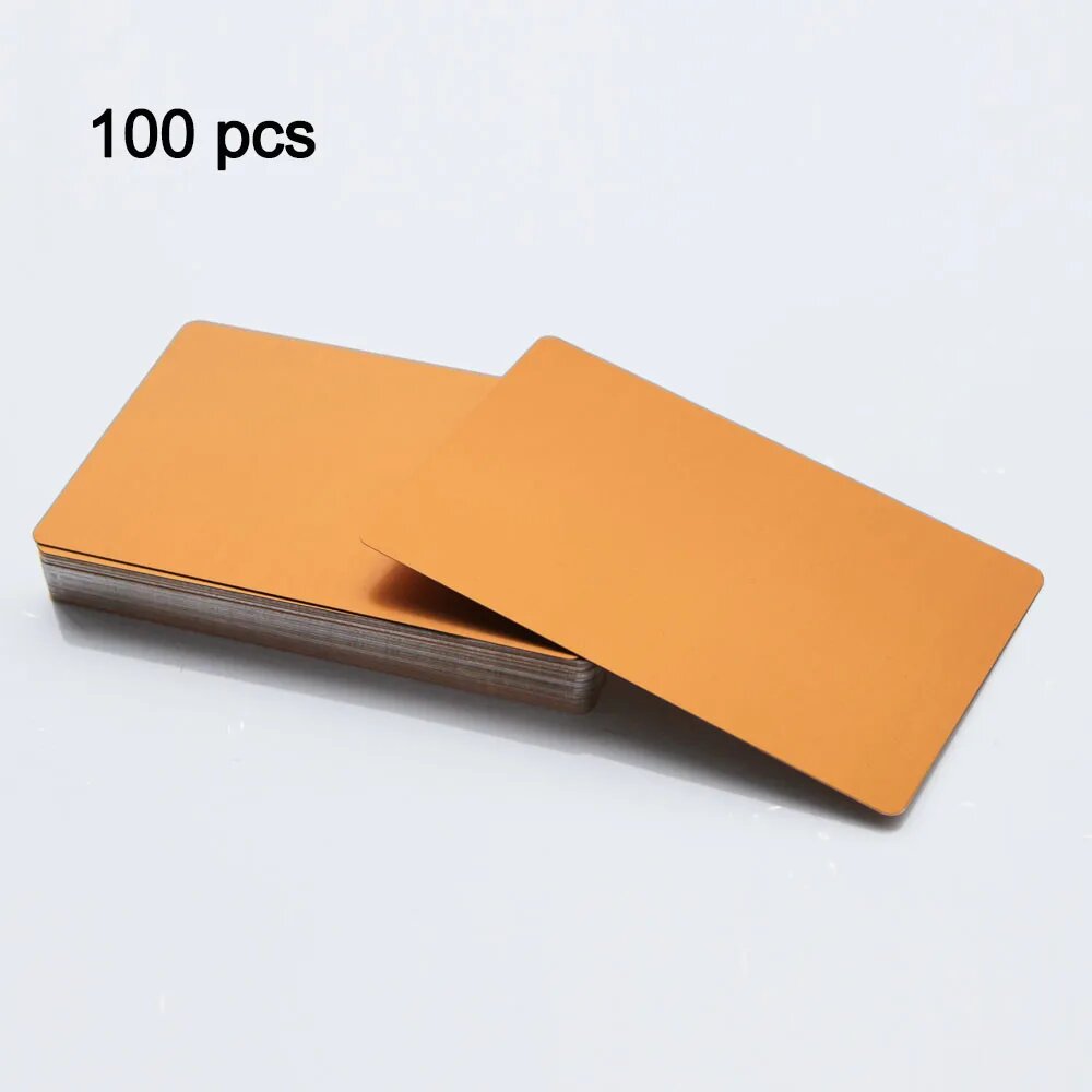 Металлические визитные карточки из алюминия, 100 шт. yellow