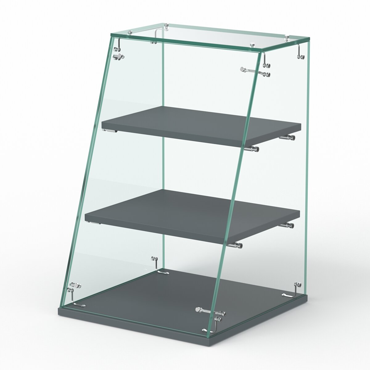 Витрина "сладость" №9КА-О-П для выпечки настольная без дверки пдсп, Темно-Серый