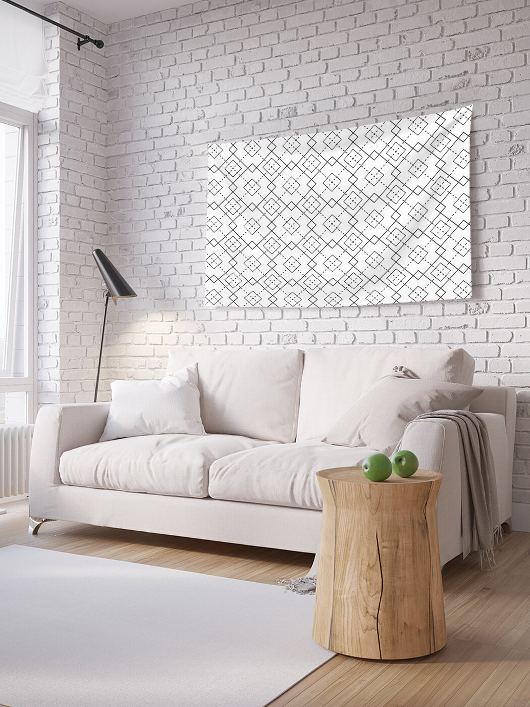 Фотопанно на стену горизонтальный постер 100х150 "Абстракция ромбов", JoyArty